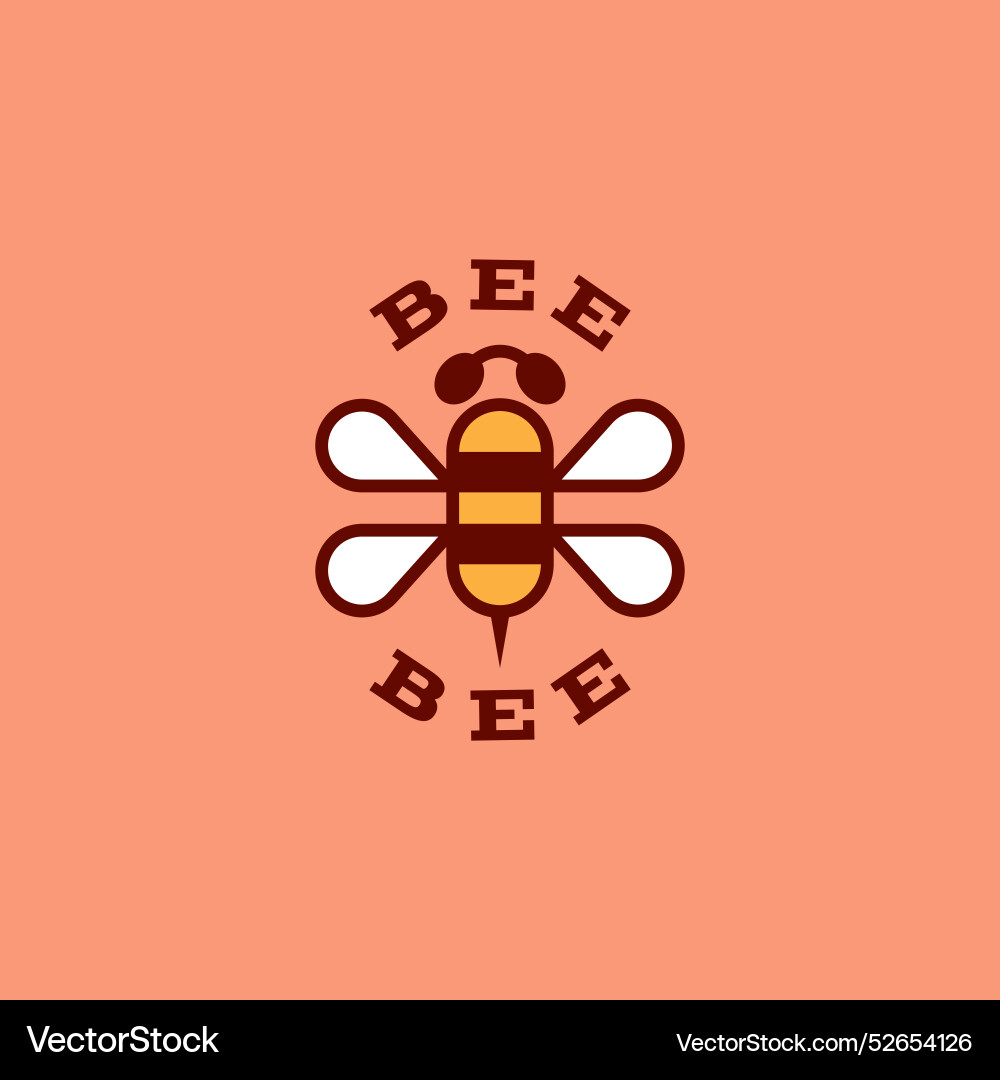 Honeybee logo Royalty Free Vector Image - VectorStock
