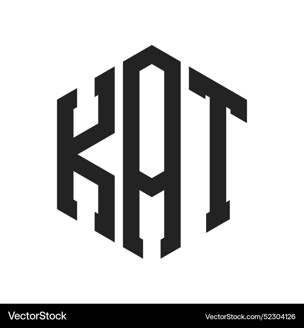Kat logo design initial letter monogram Royalty Free Vector