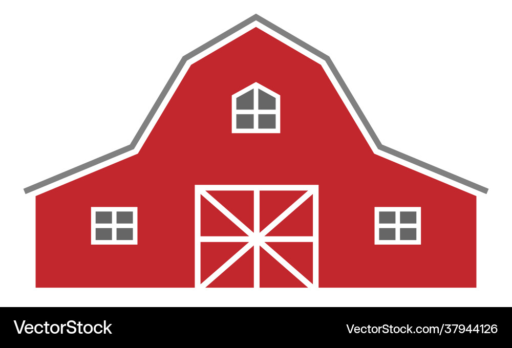 Large red barn Royalty Free Vector Image - VectorStock