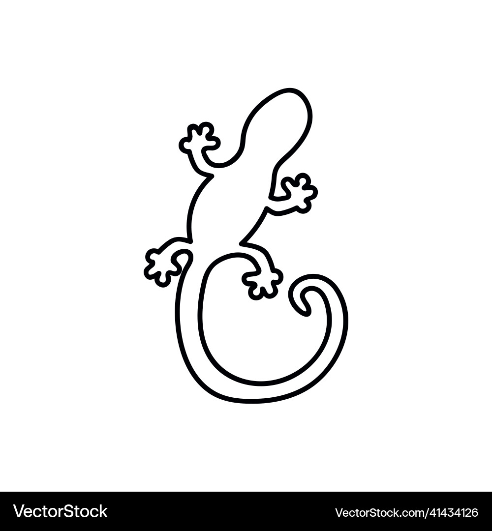 Linear lizard icon from desert outline collection Vector Image
