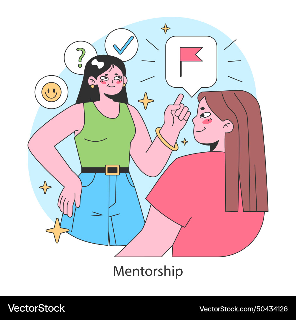 Mentorship guiding steps towards professional Vector Image