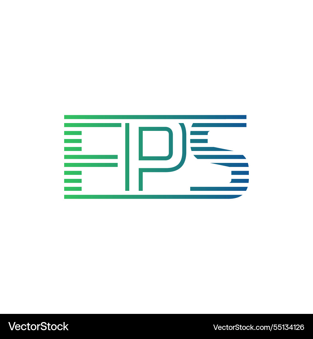Modern fps logo design letter minimalist Vector Image