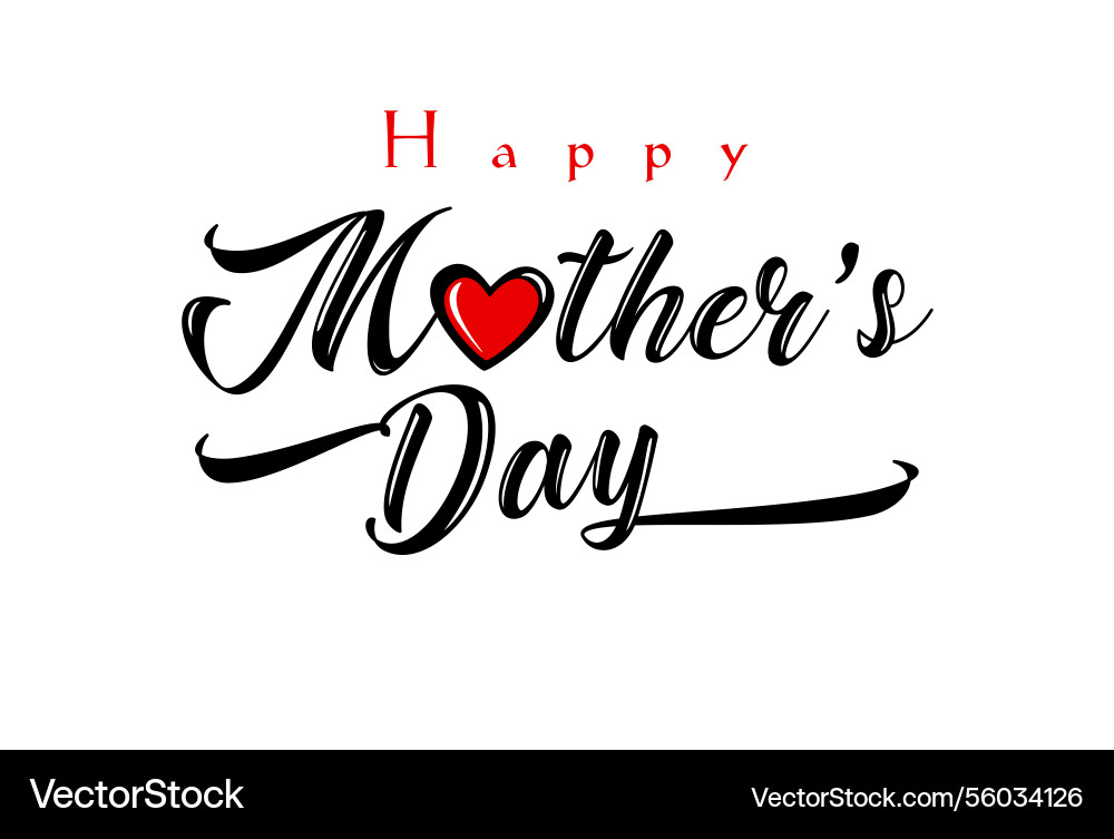 Mothers day cursive card Royalty Free Vector Image