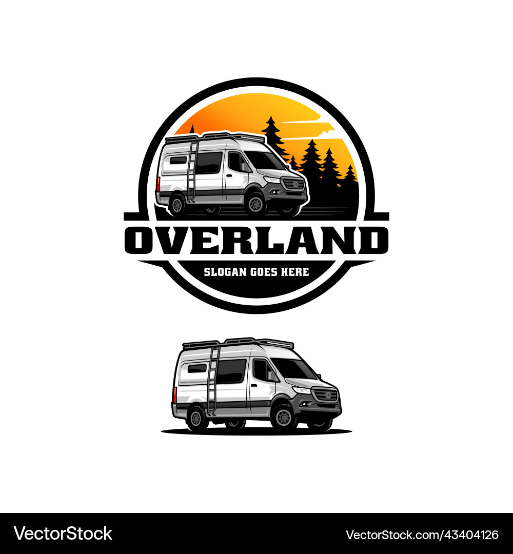 Rv motor home camping car logo Royalty Free Vector Image