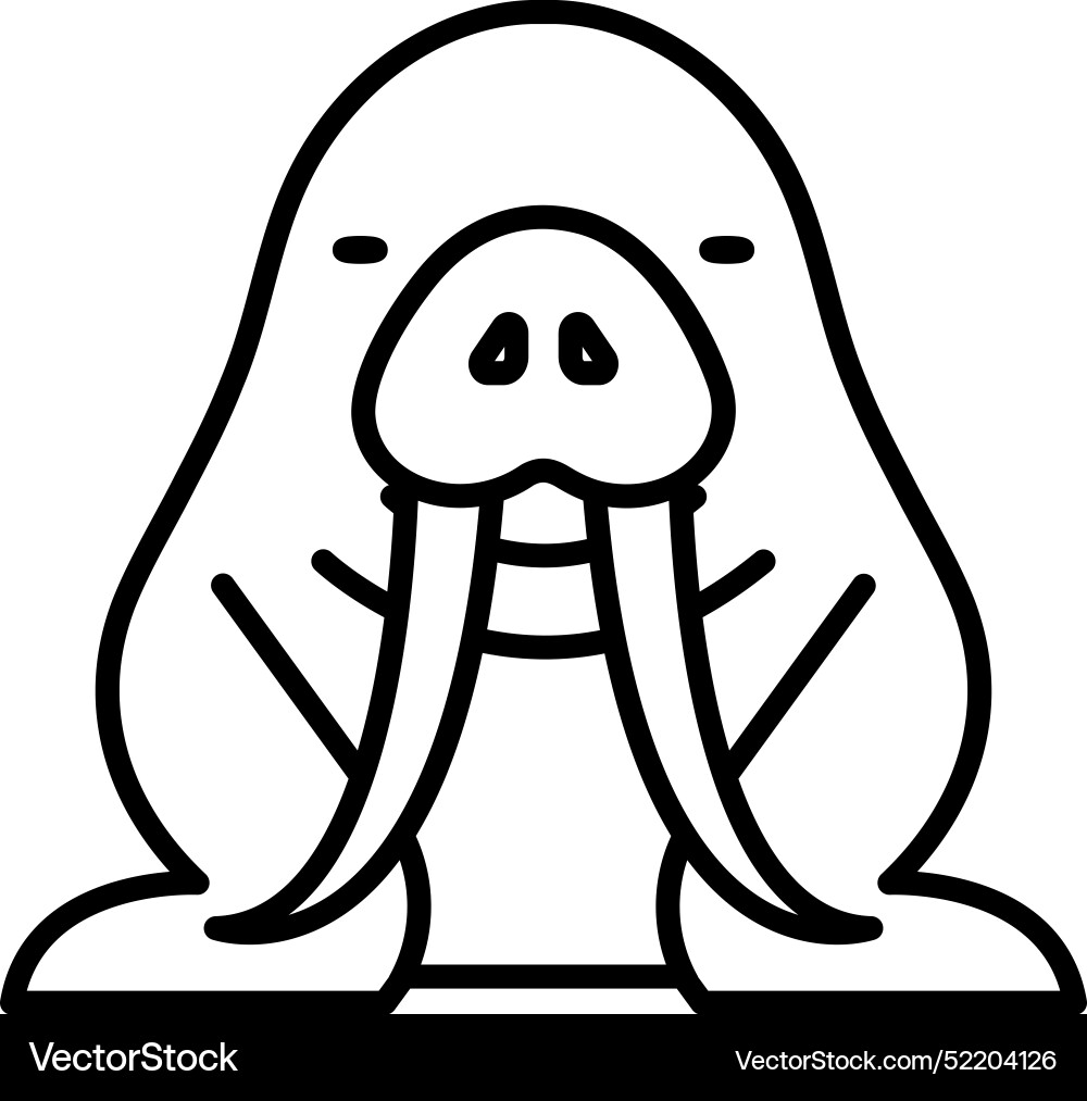 Seal in line icon style Royalty Free Vector Image