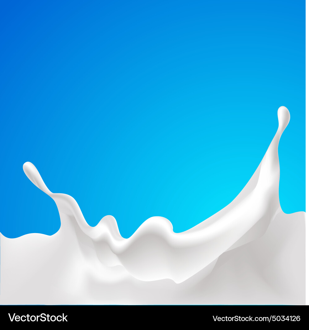 Splash of milk design - with blue background Vector Image