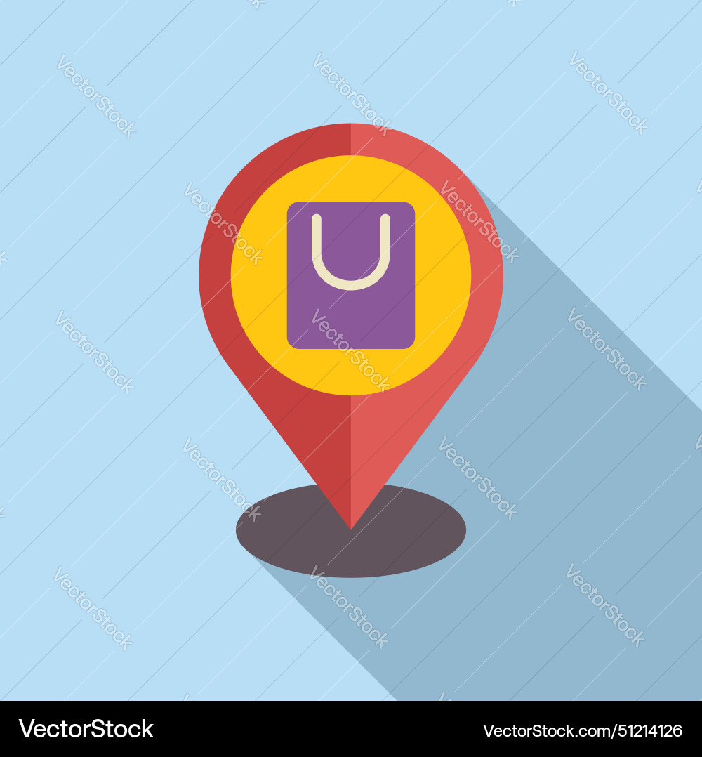 Store locator map pin icon flat near find Vector Image