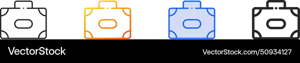 Baggage iconthin linear gradient blue stroke Vector Image