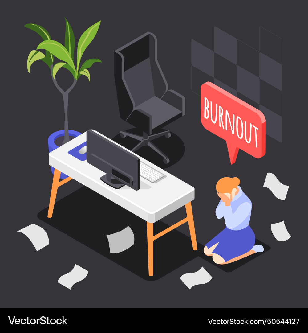 Burn-out syndrome background Royalty Free Vector Image