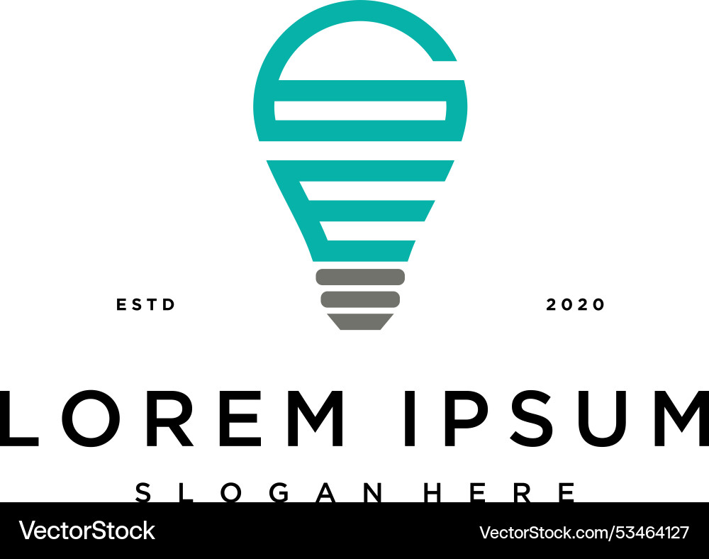 Creative letter ge and lamp design concept Vector Image