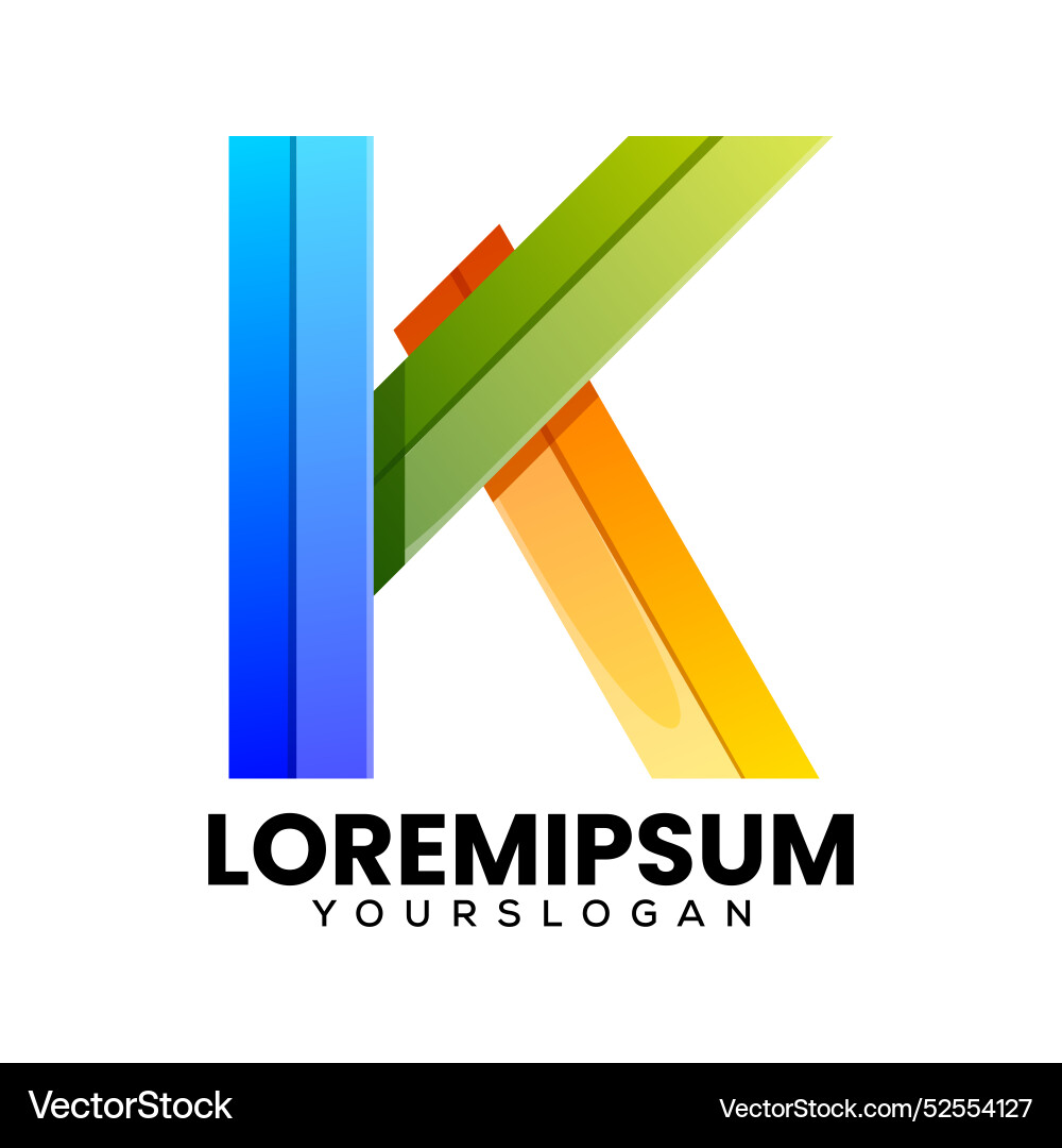 Creative letter k colorful icon logo design Vector Image