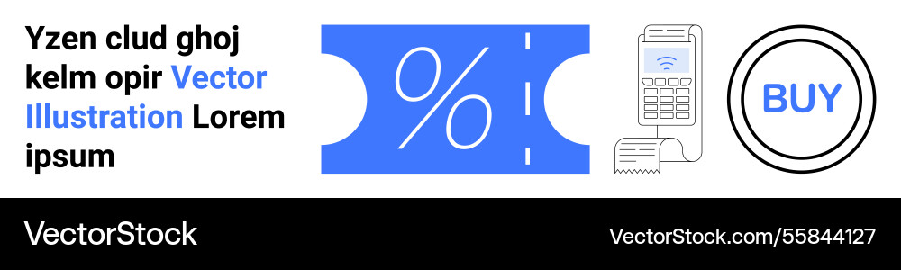 Discount coupon card reader and buy button Vector Image