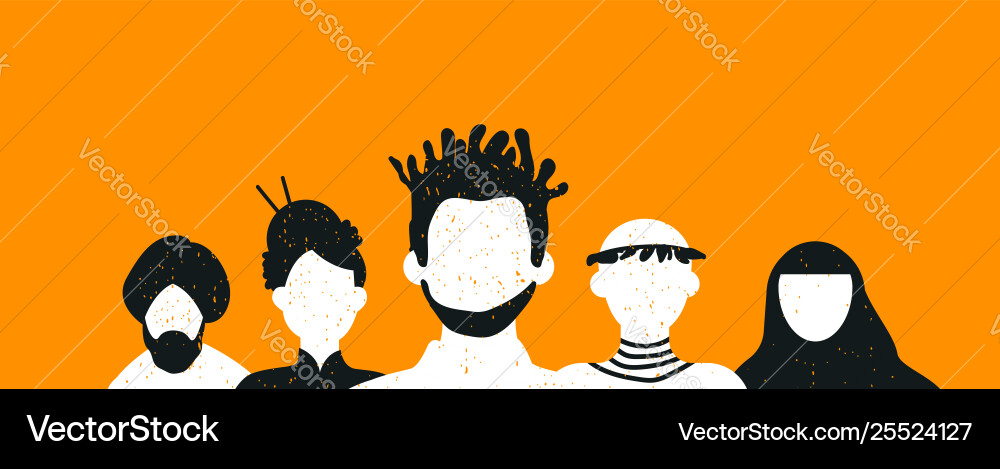 Diverse social people team background Royalty Free Vector