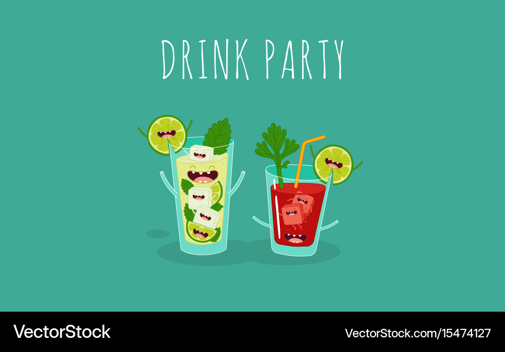 Funny cocktail Royalty Free Vector Image - VectorStock