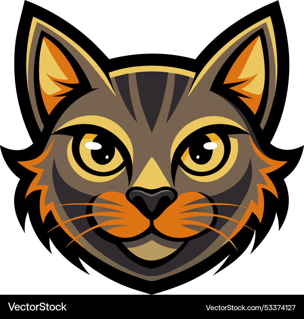 Logo featuring a cat head Royalty Free Vector Image
