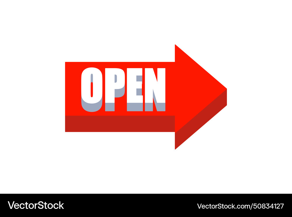 Open button social media flat sticker design Vector Image