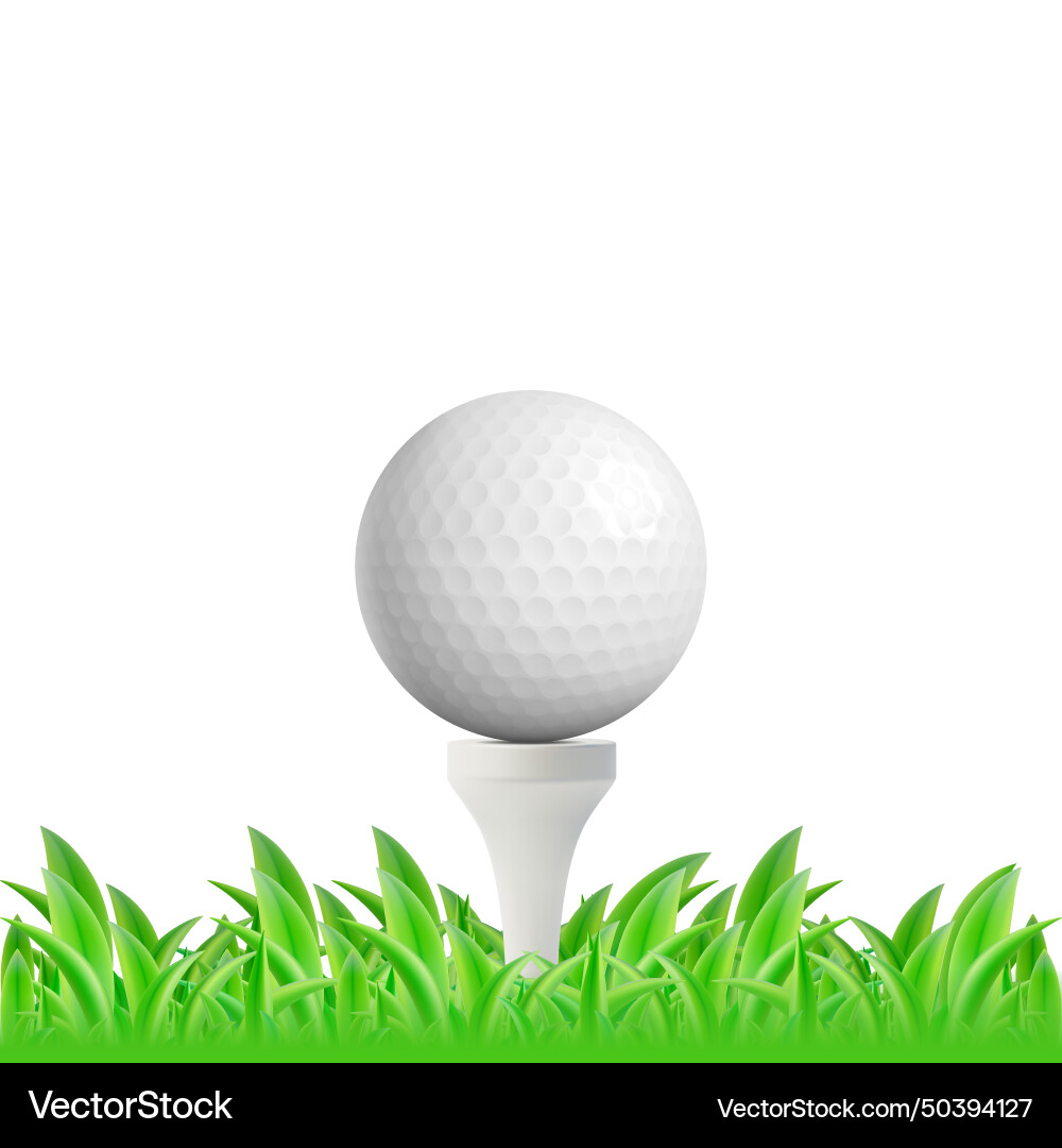 Realistic detailed 3d white golf ball on tee Vector Image