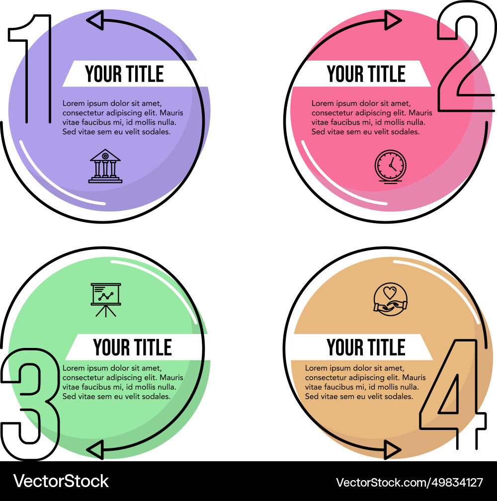 Timeline infographic circle chart minimalist Vector Image
