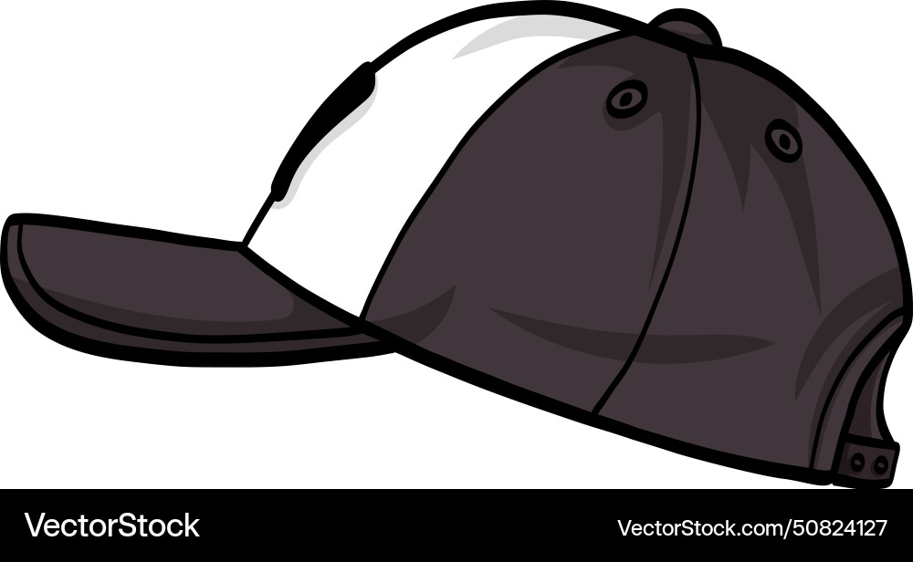 Trucker hat snapback cap drawing Royalty Free Vector Image