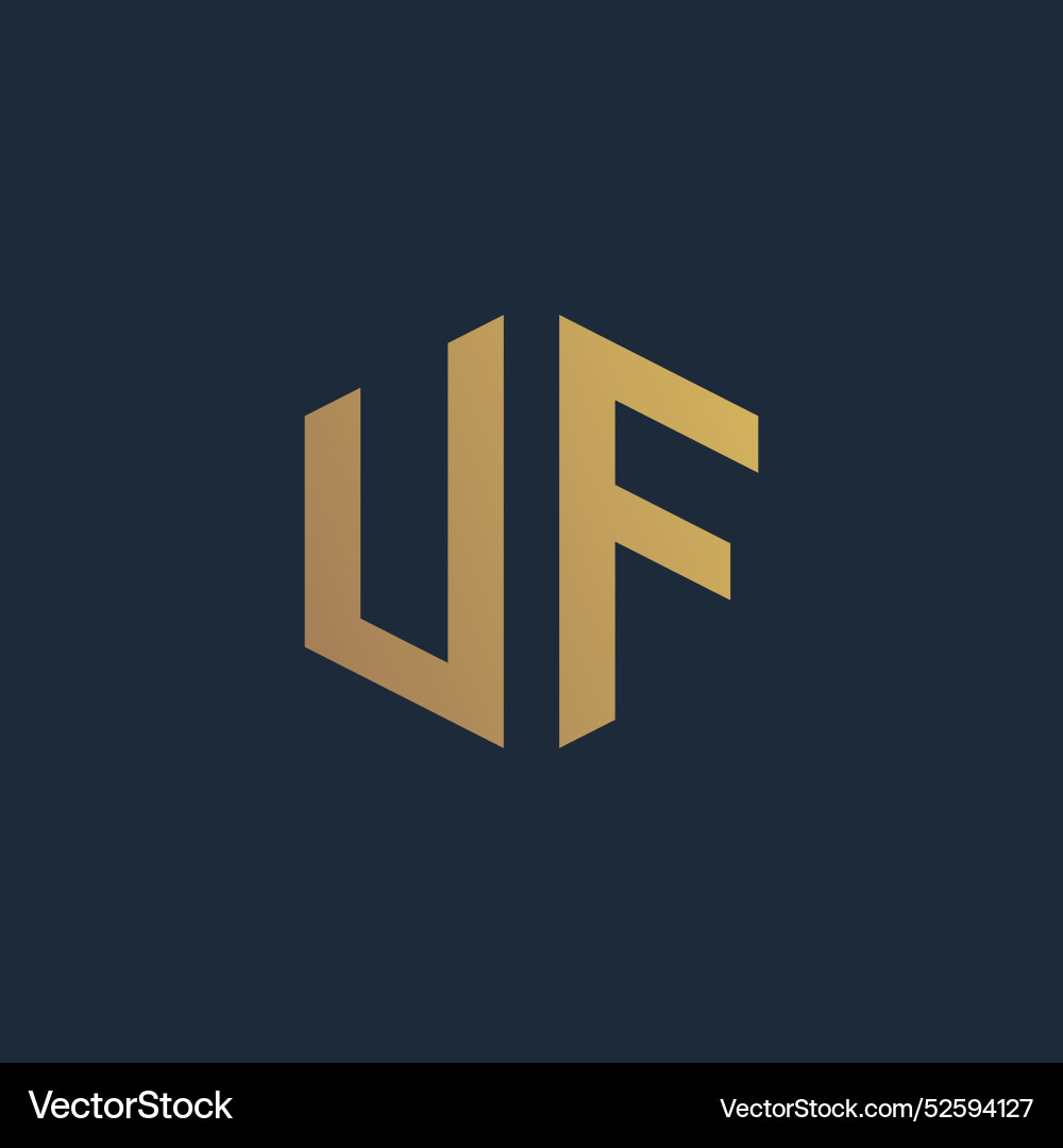 Uf logo u f design white letter Royalty Free Vector Image