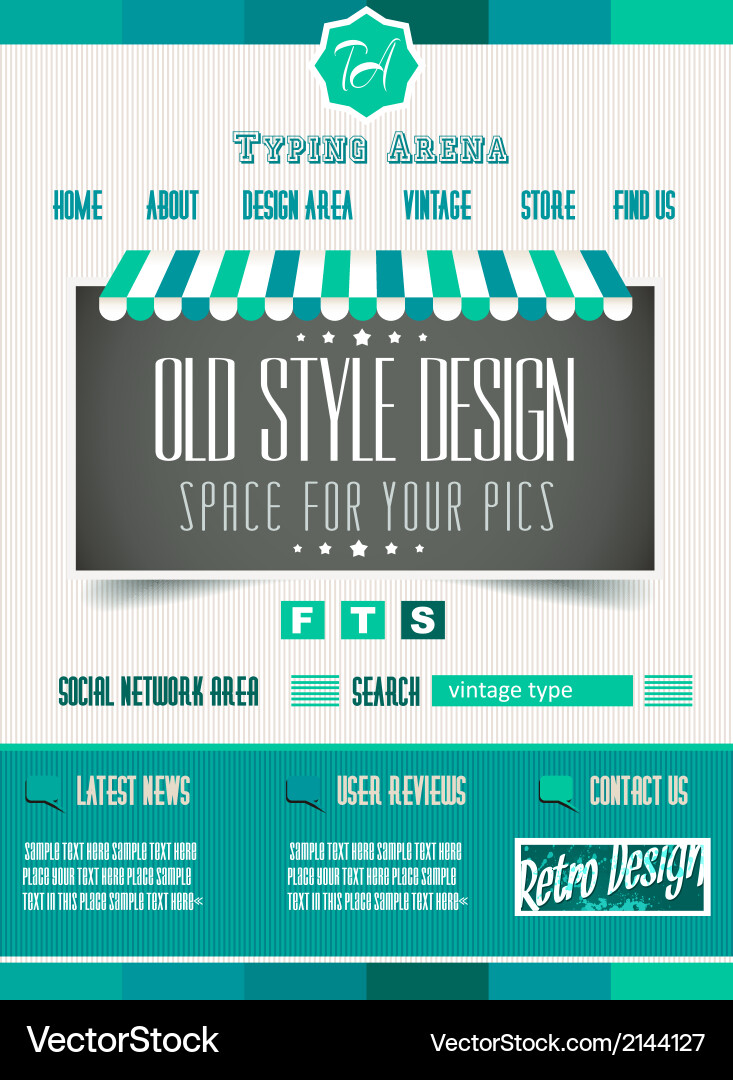 Vintage retro page template Royalty Free Vector Image
