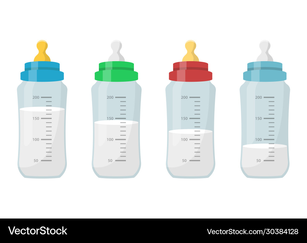 Baby milk bottle Royalty Free Vector Image - VectorStock