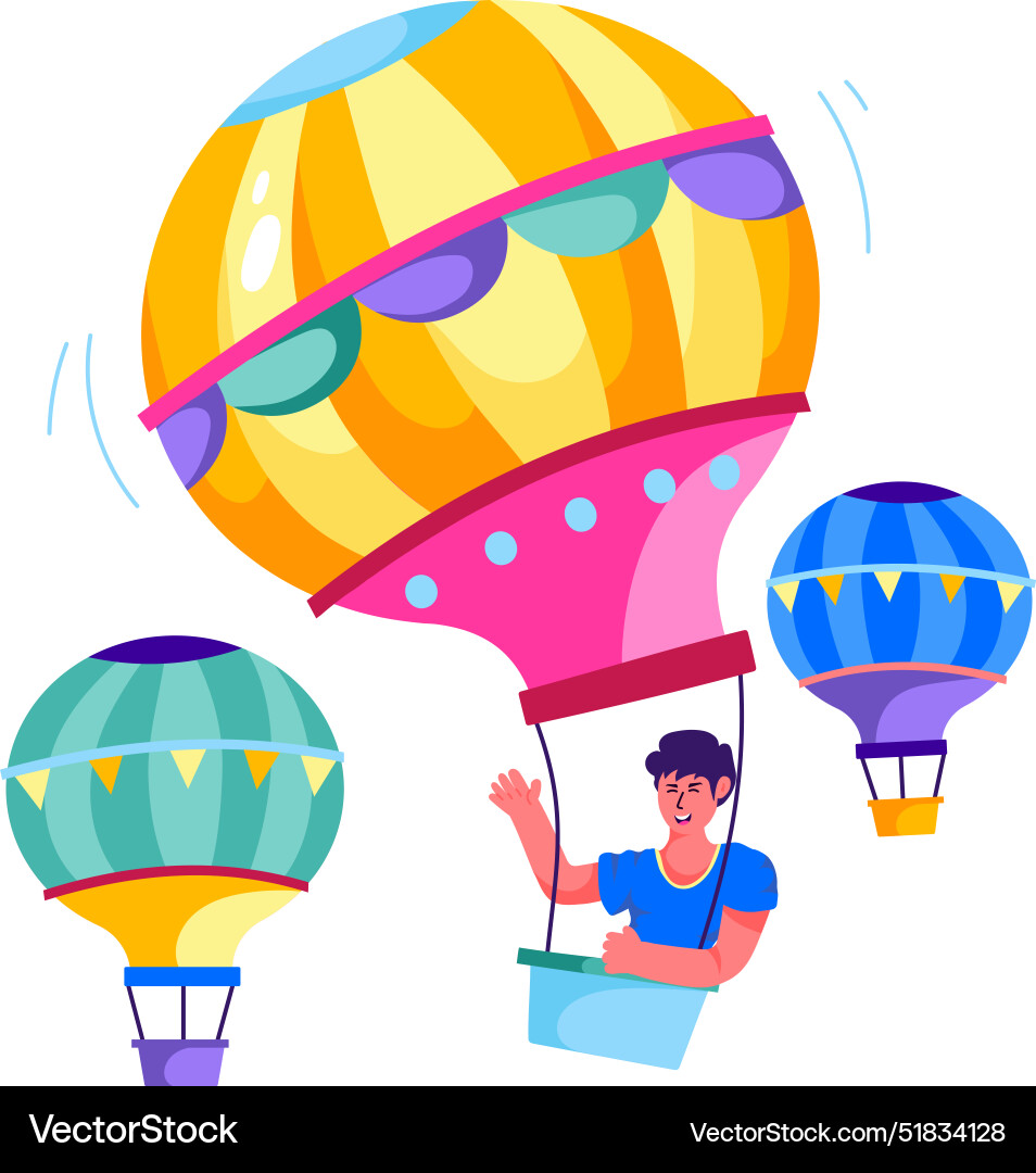 Balloon ride Royalty Free Vector Image - VectorStock