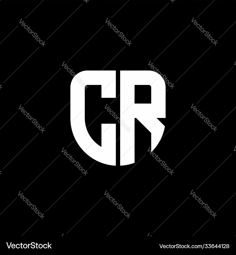 Cr logo monogram with circular shape shield Vector Image