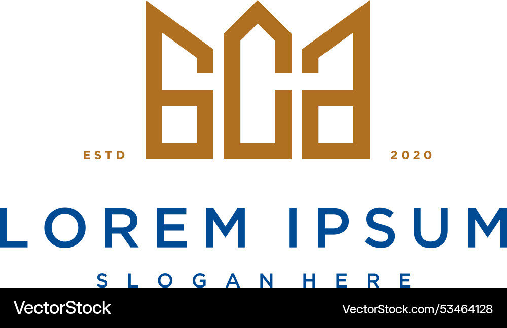 Creative letter gca design concept Royalty Free Vector Image