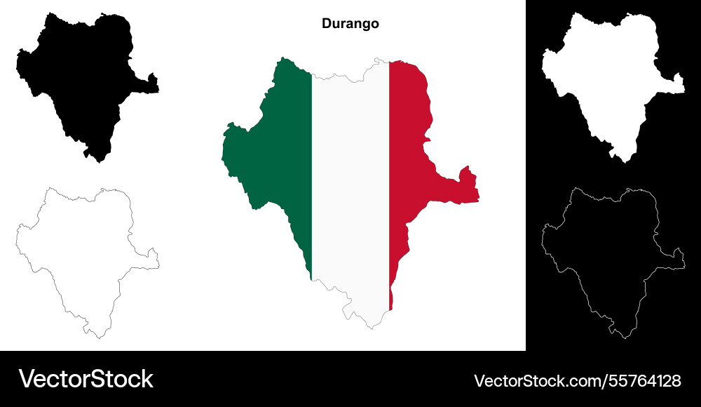 Durango outline map Royalty Free Vector Image - VectorStock