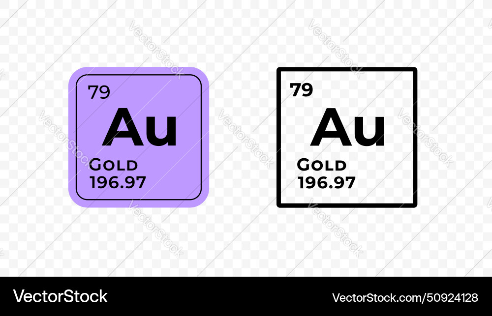 Gold perdiodic table of elements design Royalty Free Vector