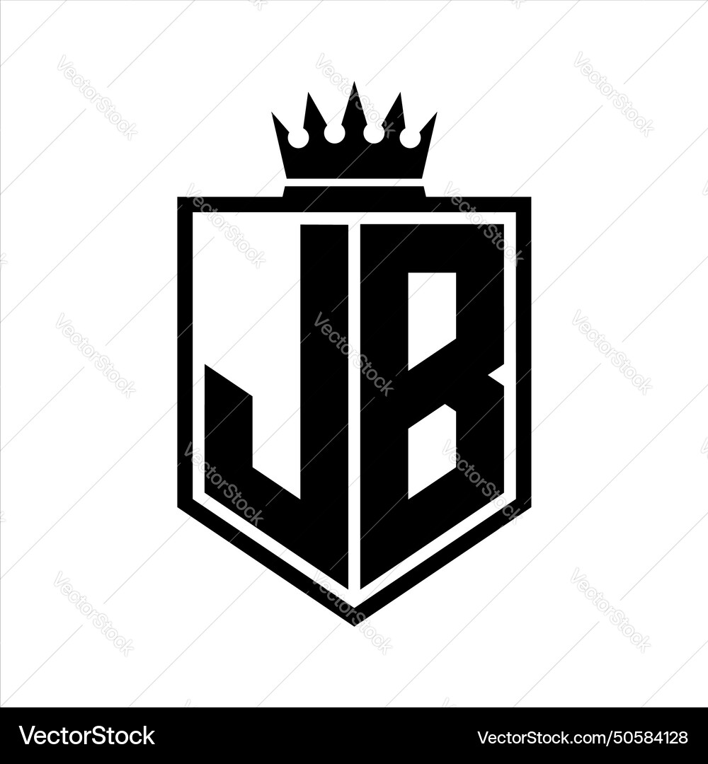 Jb logo monogram bold shield geometric shape Vector Image