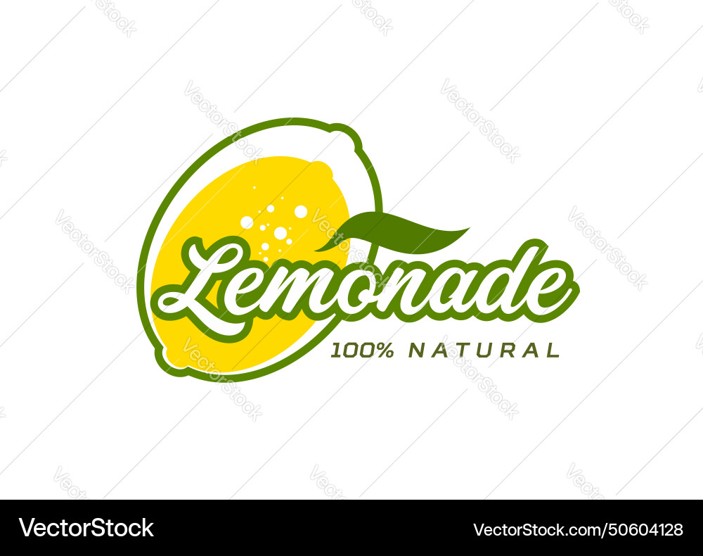 Lemonade icon with lemon fruit for juice drink Vector Image