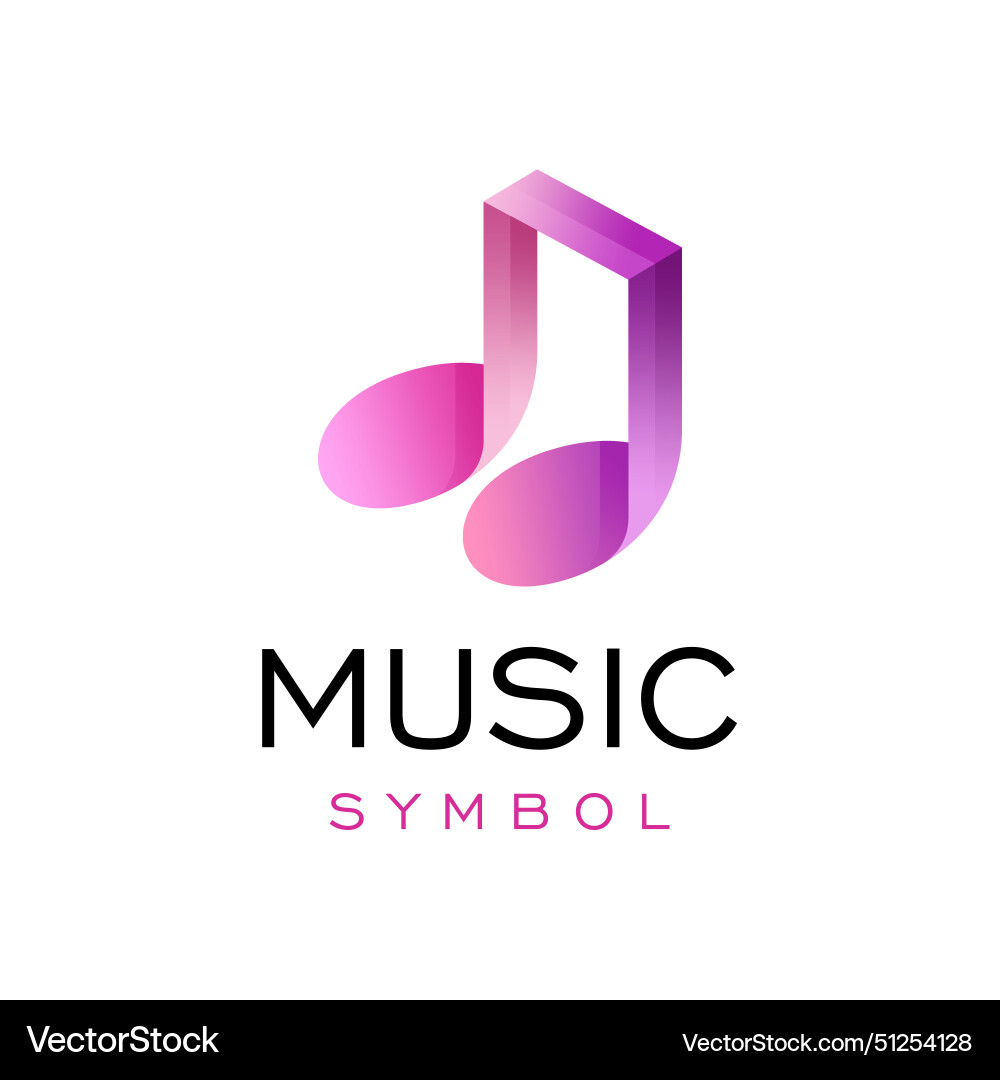 Music note icon symbol logo design Royalty Free Vector Image