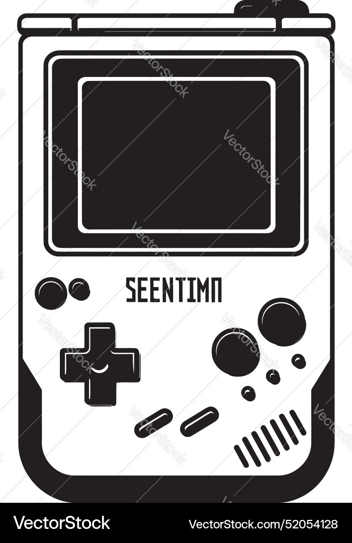 Retro gaming flashback handheld console logo Vector Image