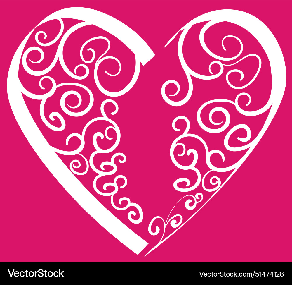 Spiral textured red heart cut out on background Vector Image