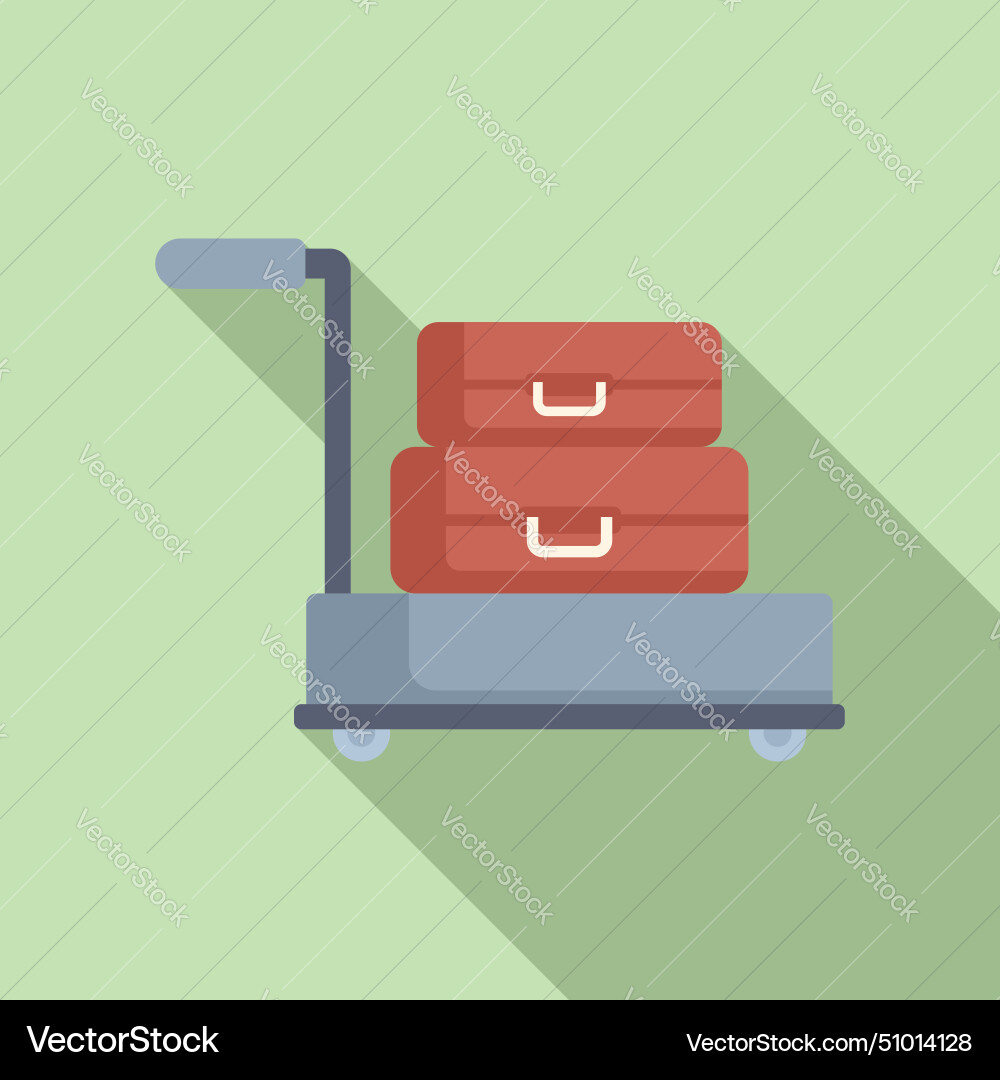 Support move trolley icon flat tour trip Vector Image