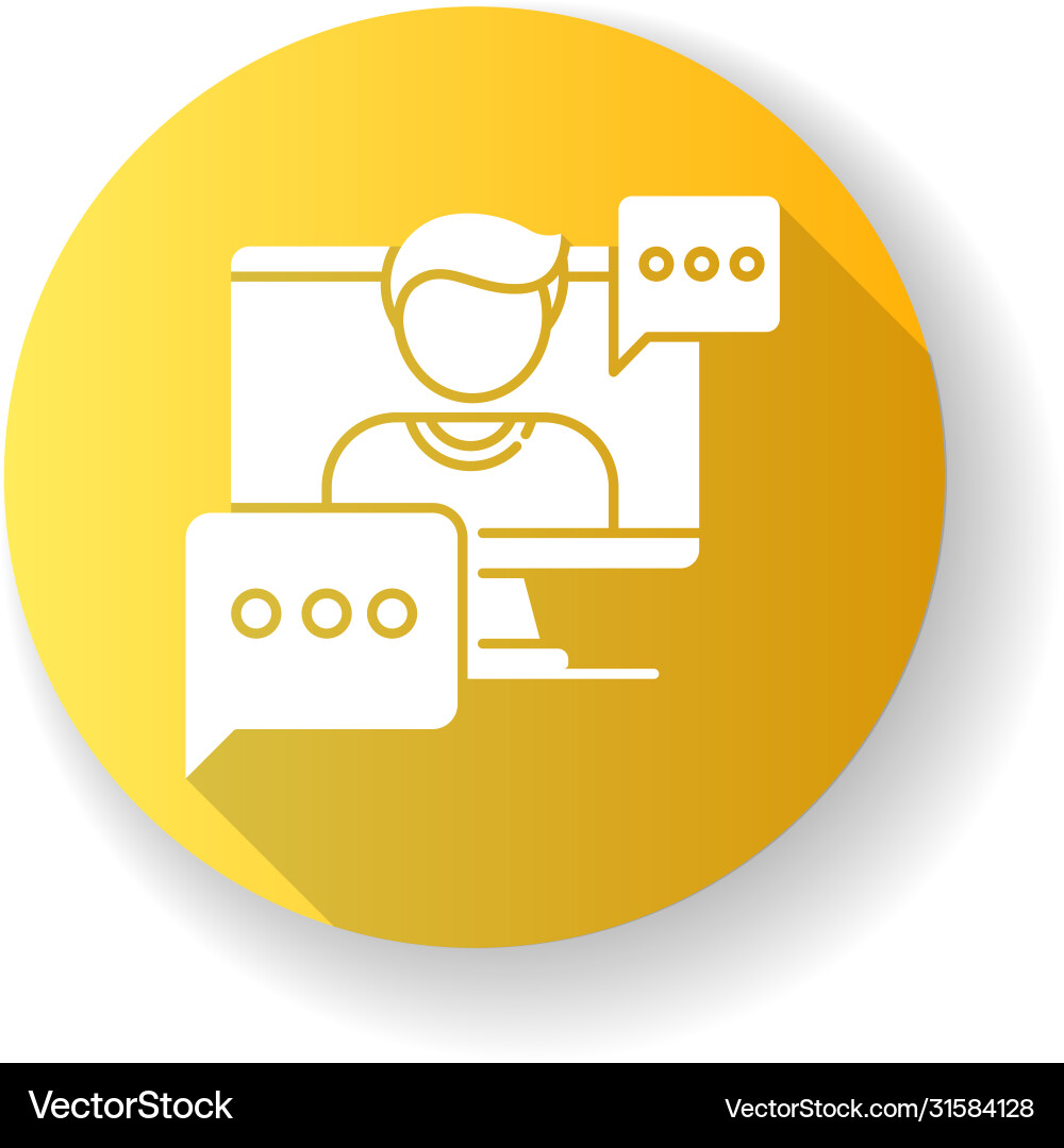 Video Interview Icon - Yellow Royalty Free Vector Image
