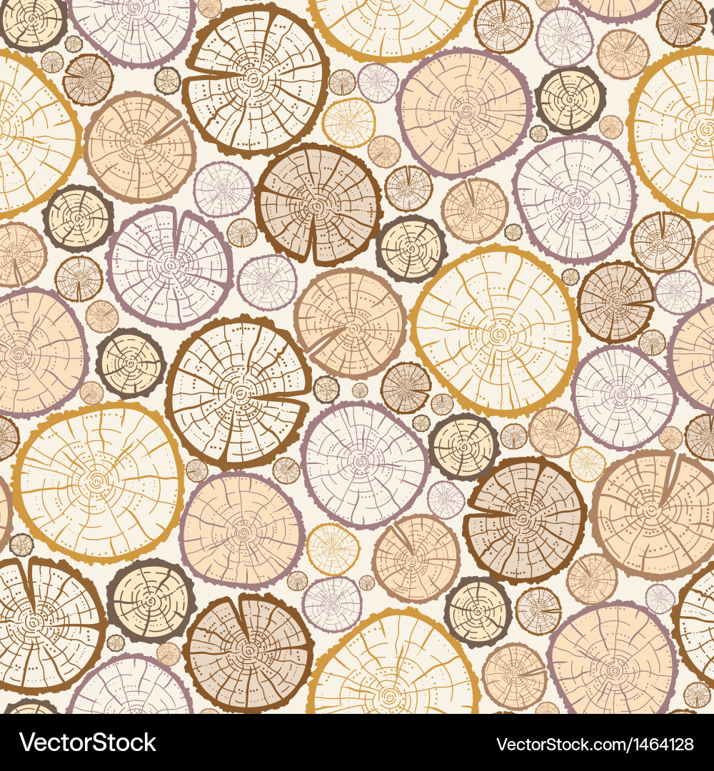 Wood log cuts seamless pattern background Vector Image