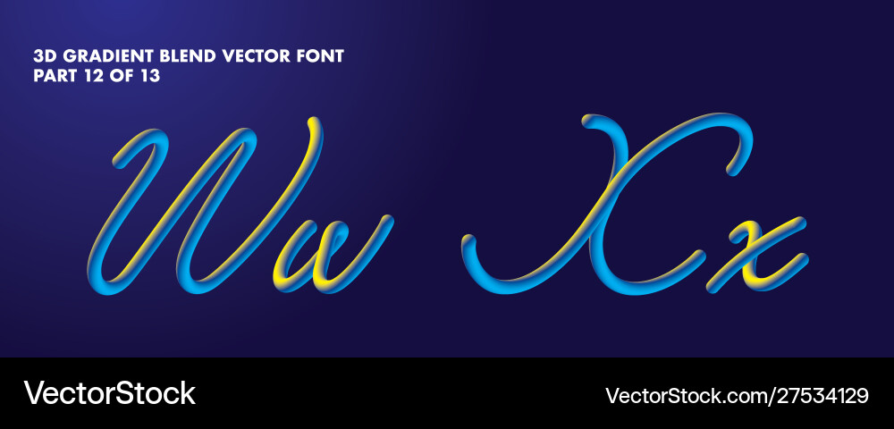 3d blend font Royalty Free Vector Image - VectorStock