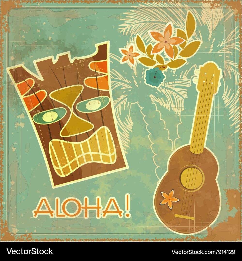 Aloha card Royalty Free Vector Image - VectorStock