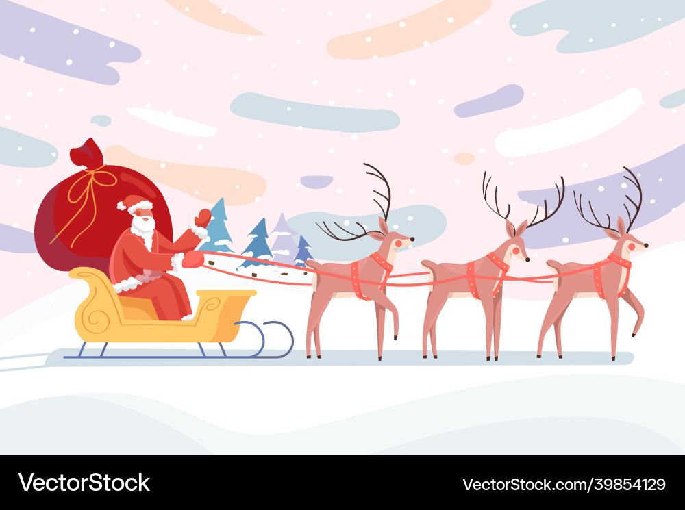 Christmas Sleigh Scene Royalty Free Vector Image