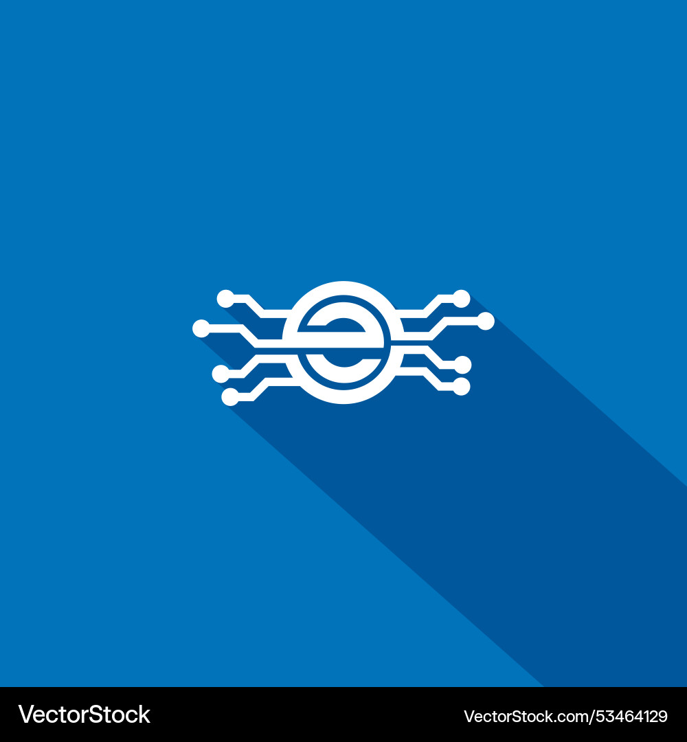 Creative letter e tech logo design concept Vector Image