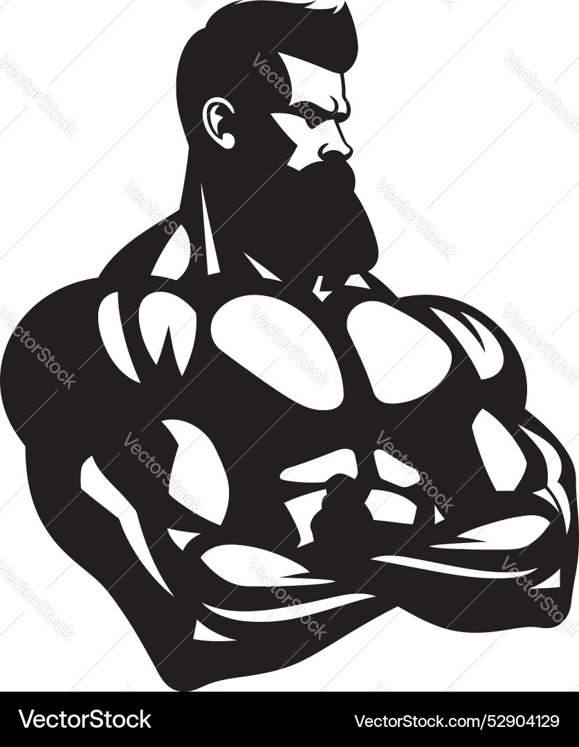 Flexing artistry black tribute to bodybuilders Vector Image