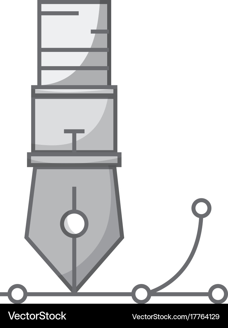 Grayscale pen object design tool to write Vector Image