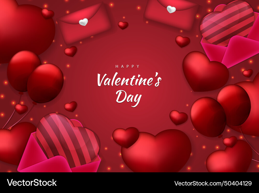 Happy valentines day background hearts Royalty Free Vector