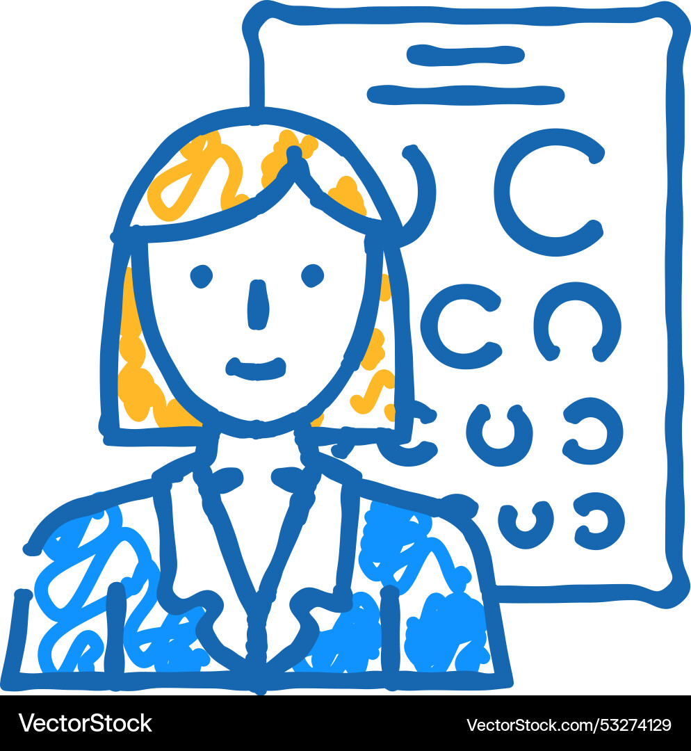 Oculist doctor icon doodle Royalty Free Vector Image