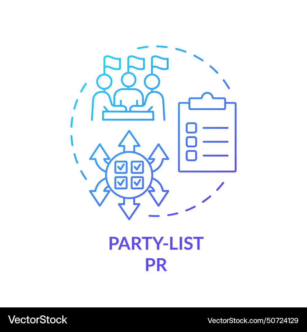 Party-list pr blue gradient concept icon Vector Image