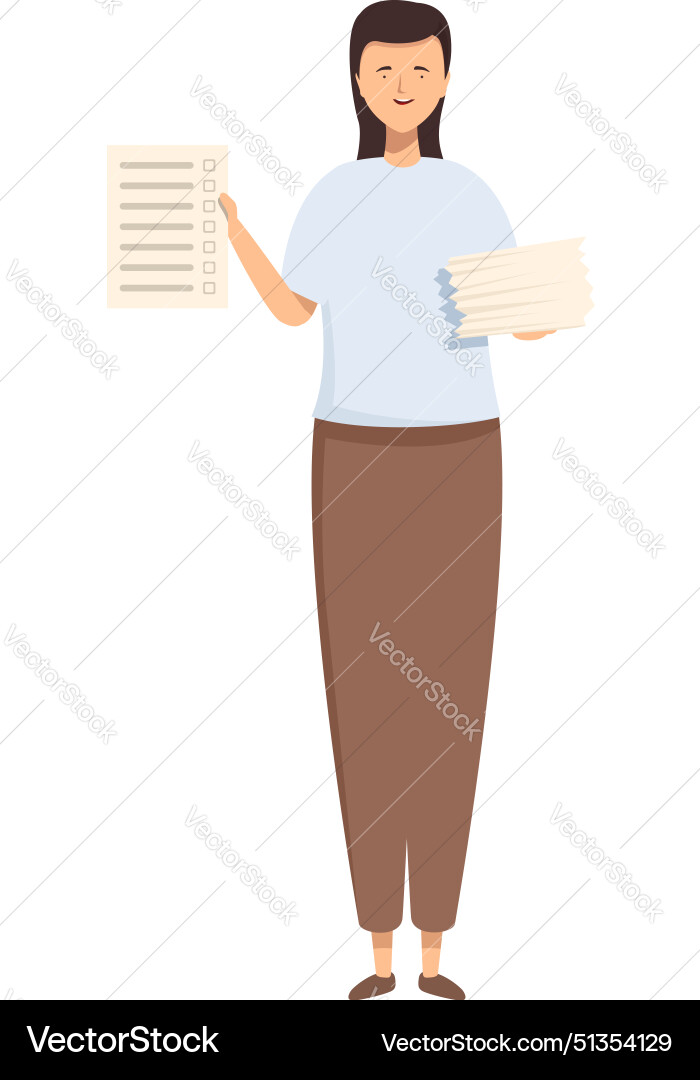 Professional woman holding documents Royalty Free Vector