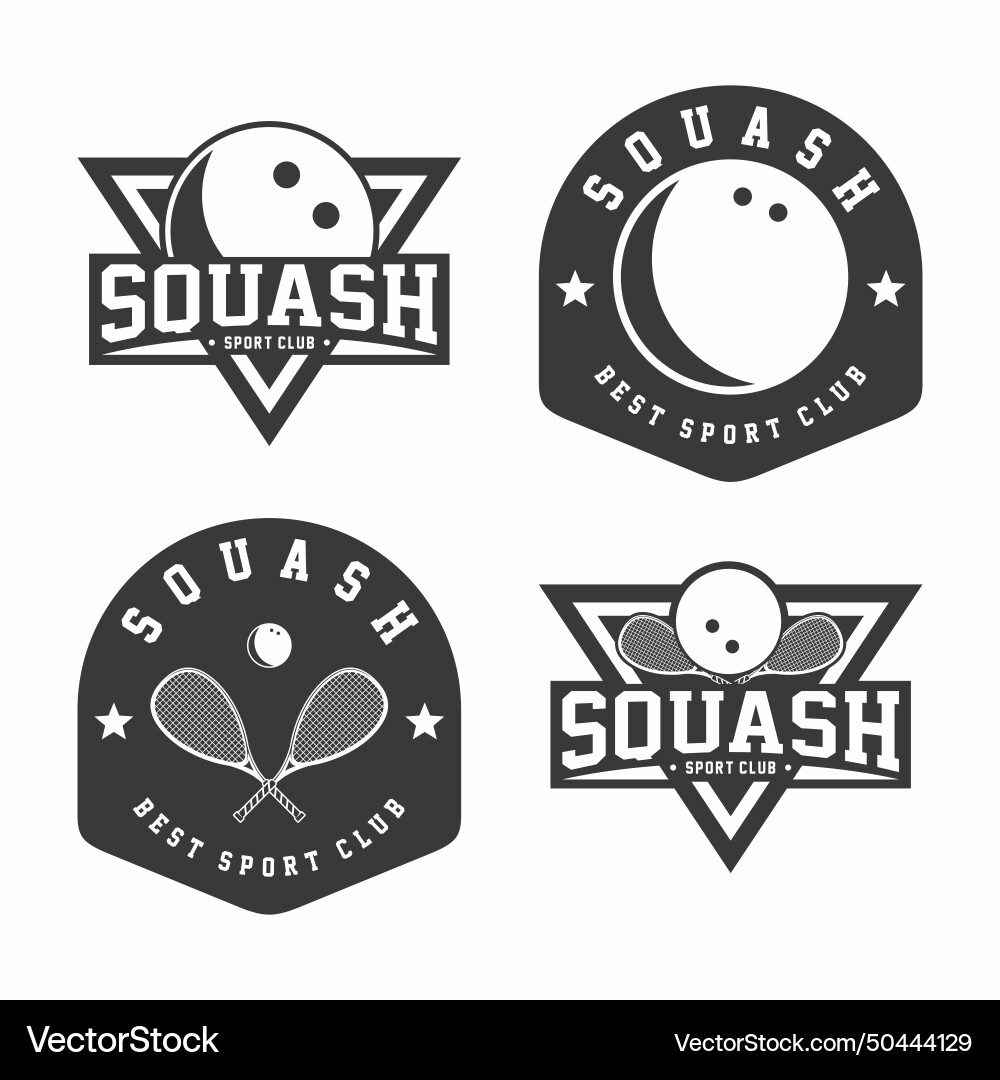 Squash logo collection emblem set collections Vector Image